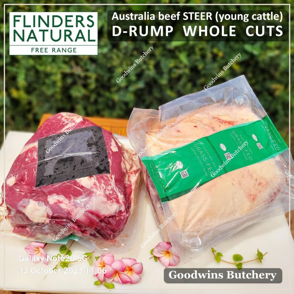 Beef RUMP aged-frozen Australia STEER (young cattle) STEAK CUTS Kilcoy ...