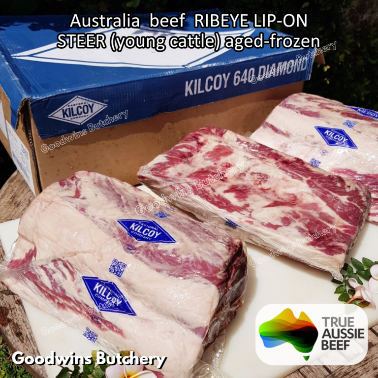 Beef RIBEYE LIP-ON Australia STEER (young cattle) aged frozen KILCOY ...