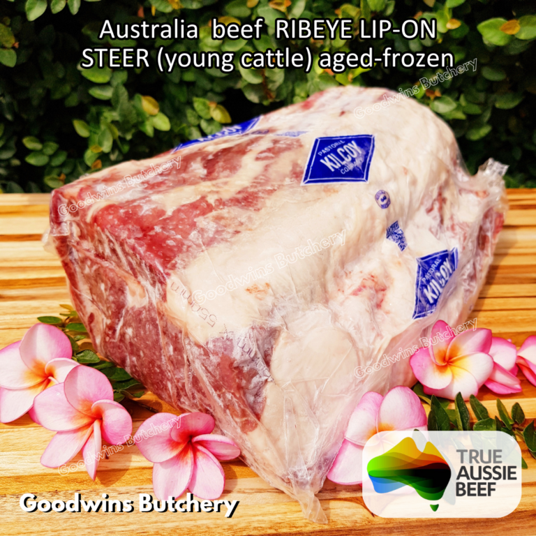 Beef RIBEYE LIP-ON Australia STEER (young cattle) aged frozen KILCOY ...