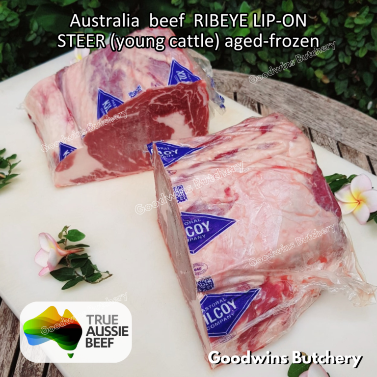 Beef RIBEYE LIP-ON Australia STEER (young cattle) aged frozen KILCOY ...