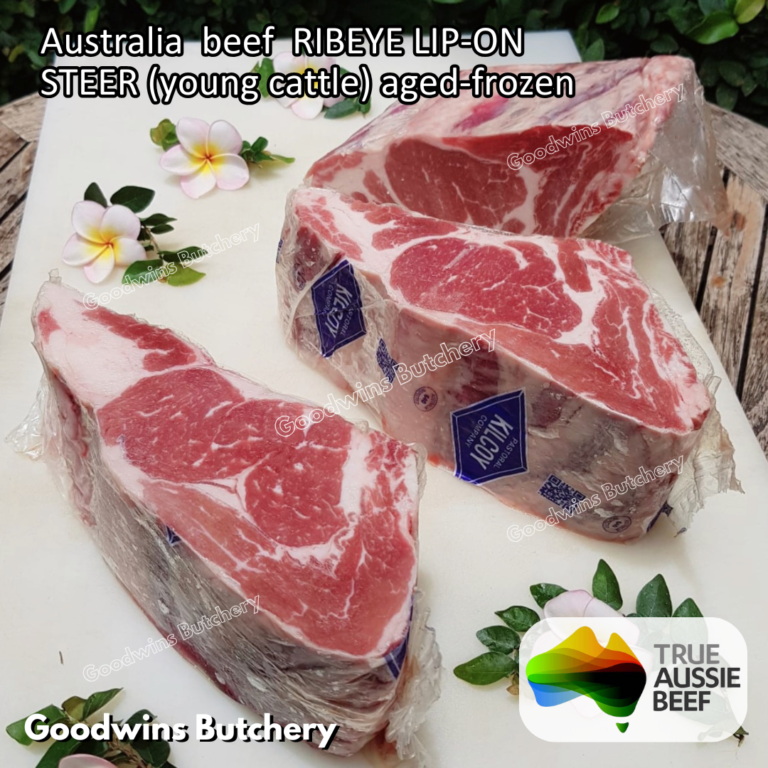 Beef RIBEYE LIP-ON Australia STEER (young cattle) aged frozen KILCOY ...